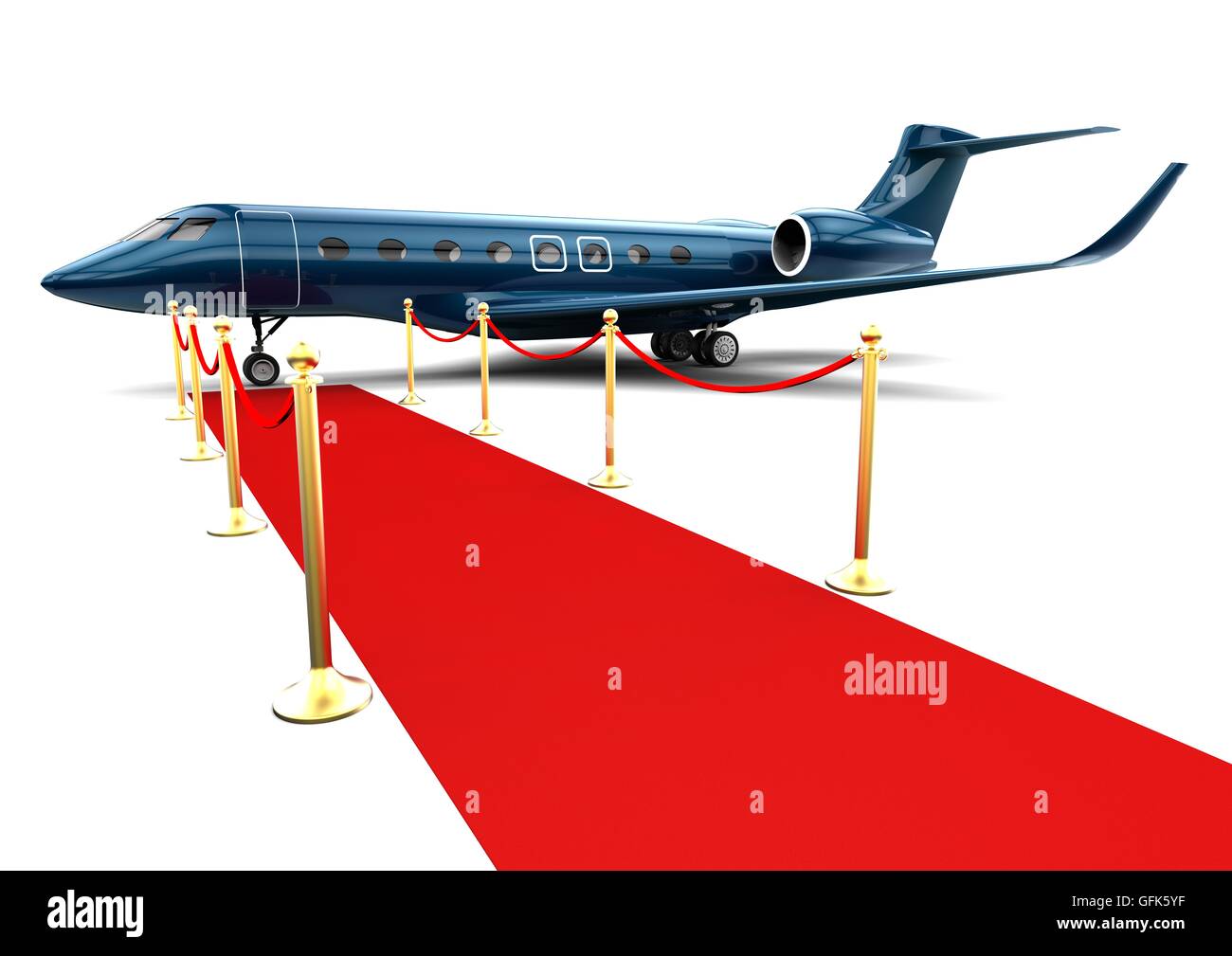 3D render image of a private jet representing a black luxury plane ...