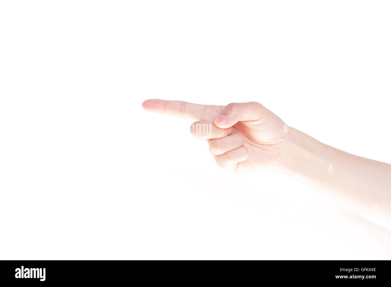 Finger pointing left hi-res stock photography and images - Alamy