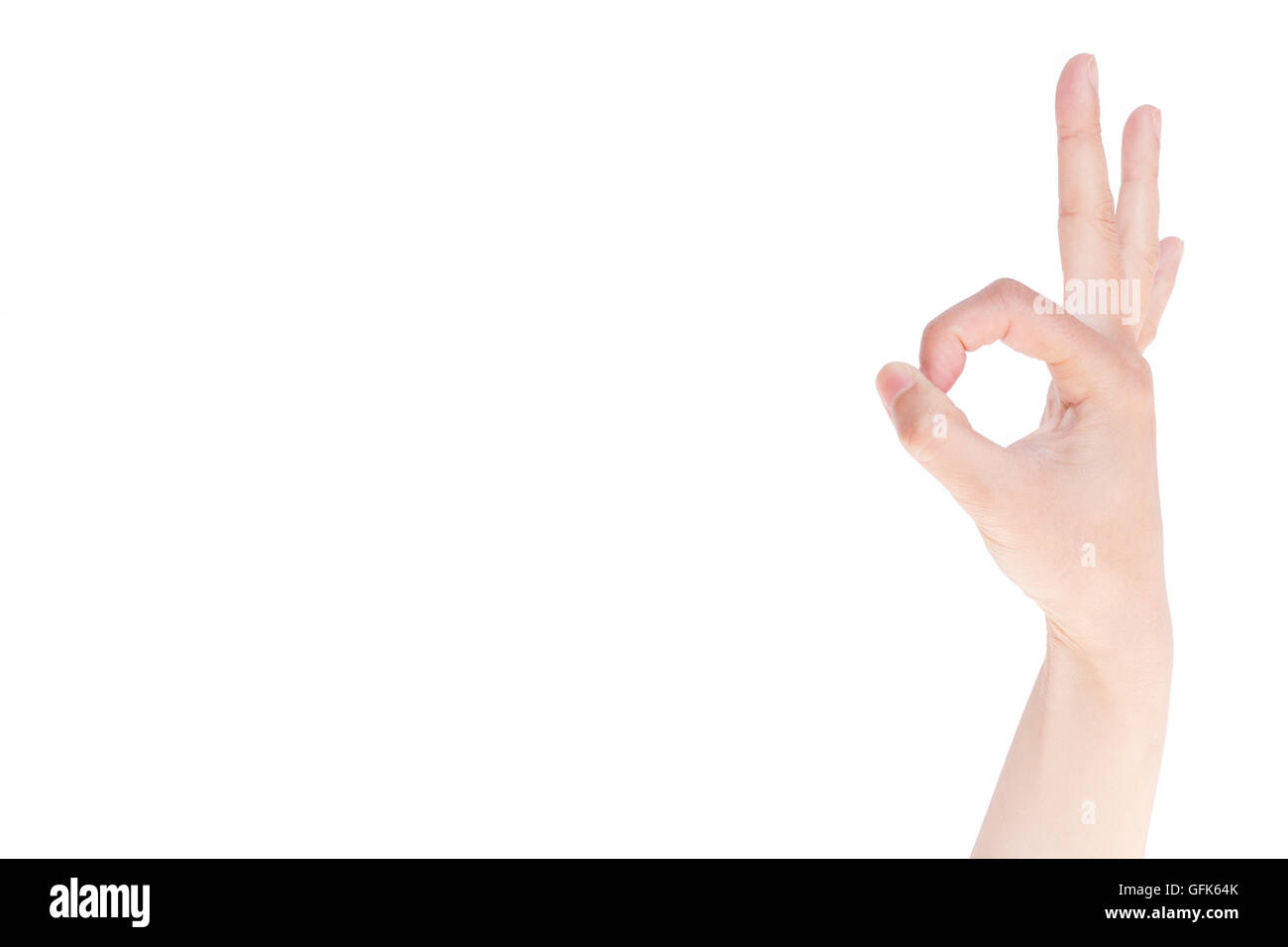 Japanese hand gesture: Good, OK, Money on white isolated background ...