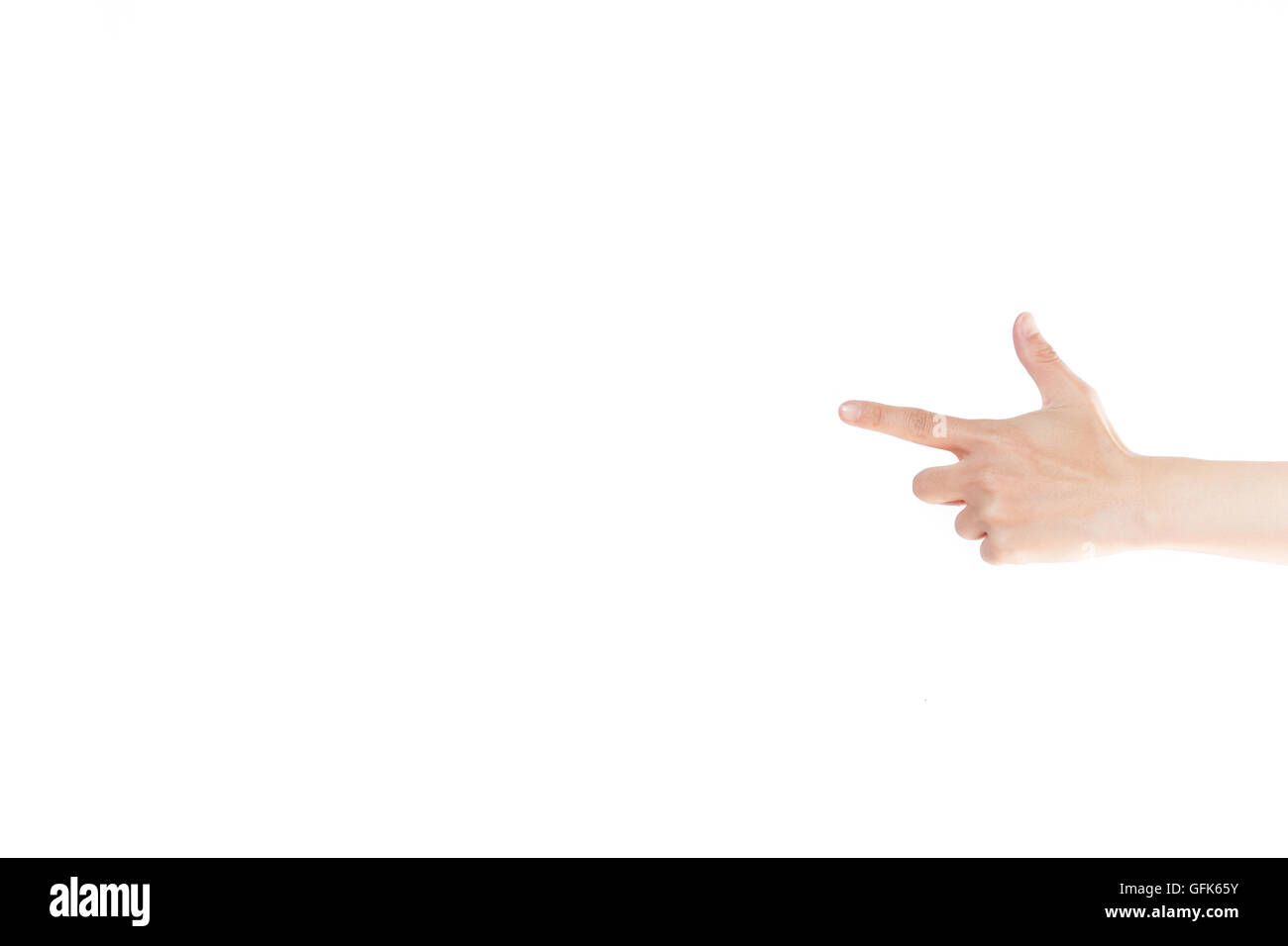 Pointing left side Cut Out Stock Images & Pictures - Alamy