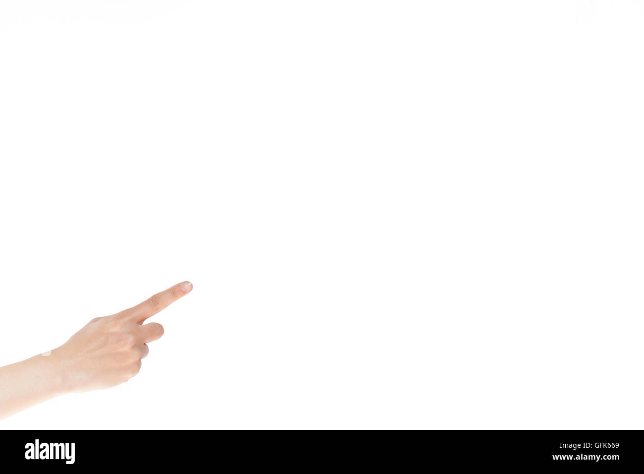 Pointing finger: Right on white isolated background Stock Photo - Alamy