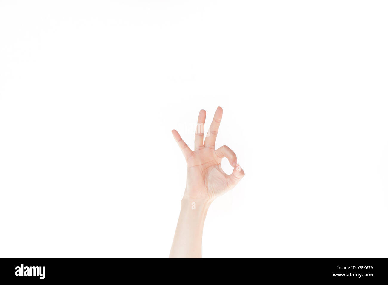 Japanese hand gesture: Good, OK, Money on white isolated background ...