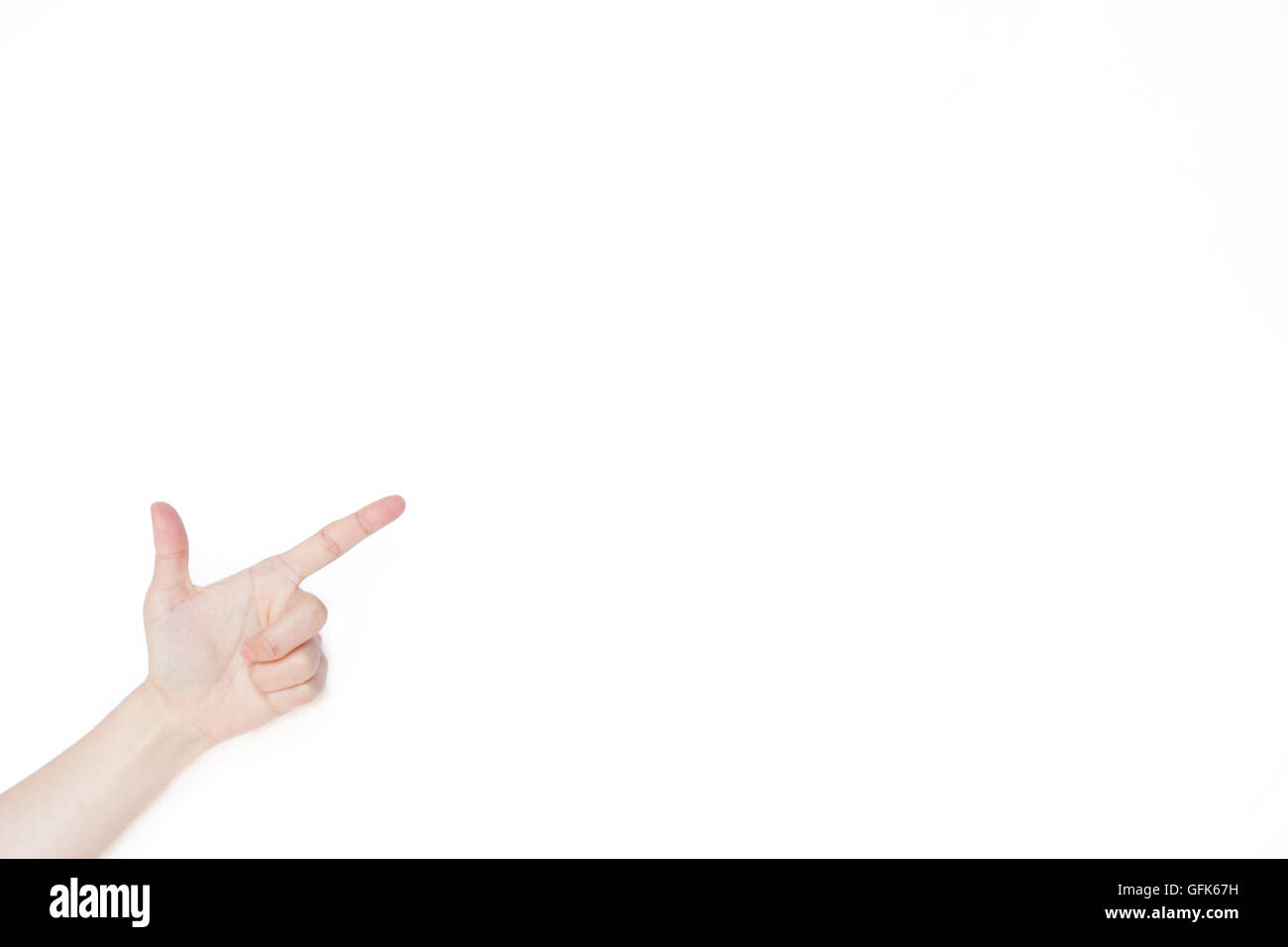 Pointing finger: Right on white isolated background Stock Photo - Alamy