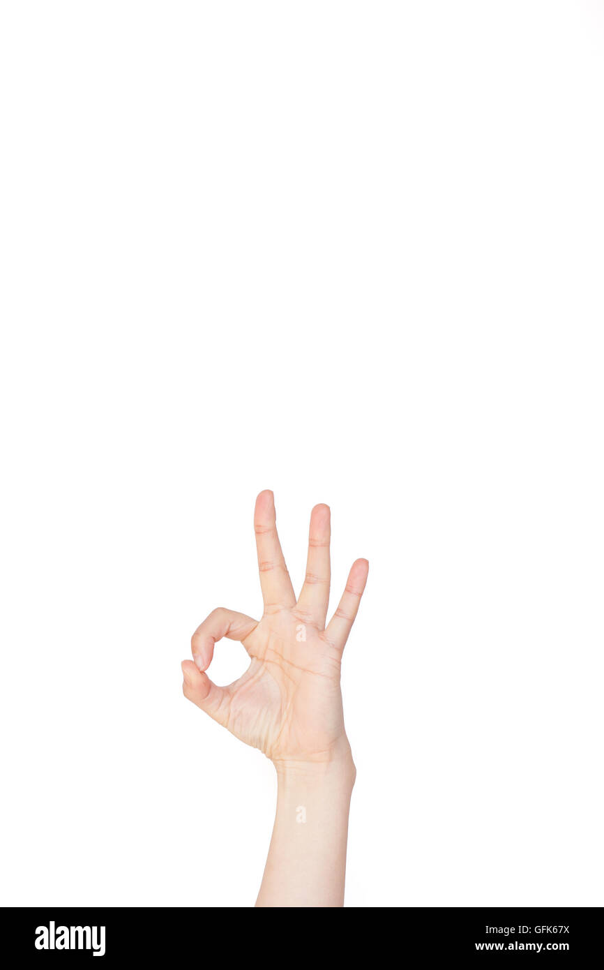 Japanese hand gesture: Good, OK, Money on white isolated background ...