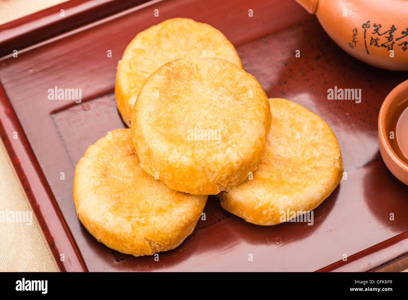 pie with rousong. rousong, also called meat wool, meat floss, pork ...