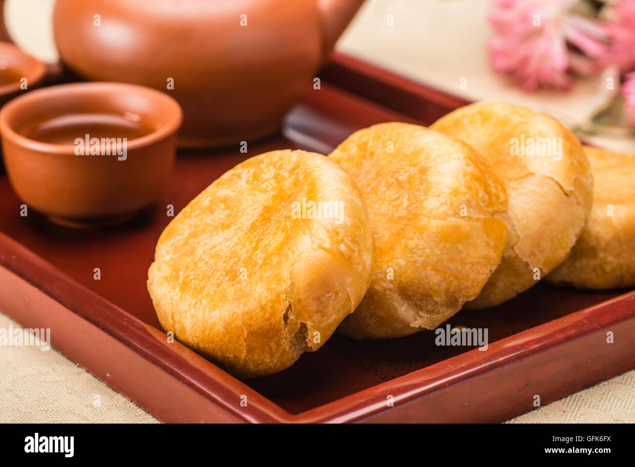 pie with rousong. rousong, also called meat wool, meat floss, pork ...
