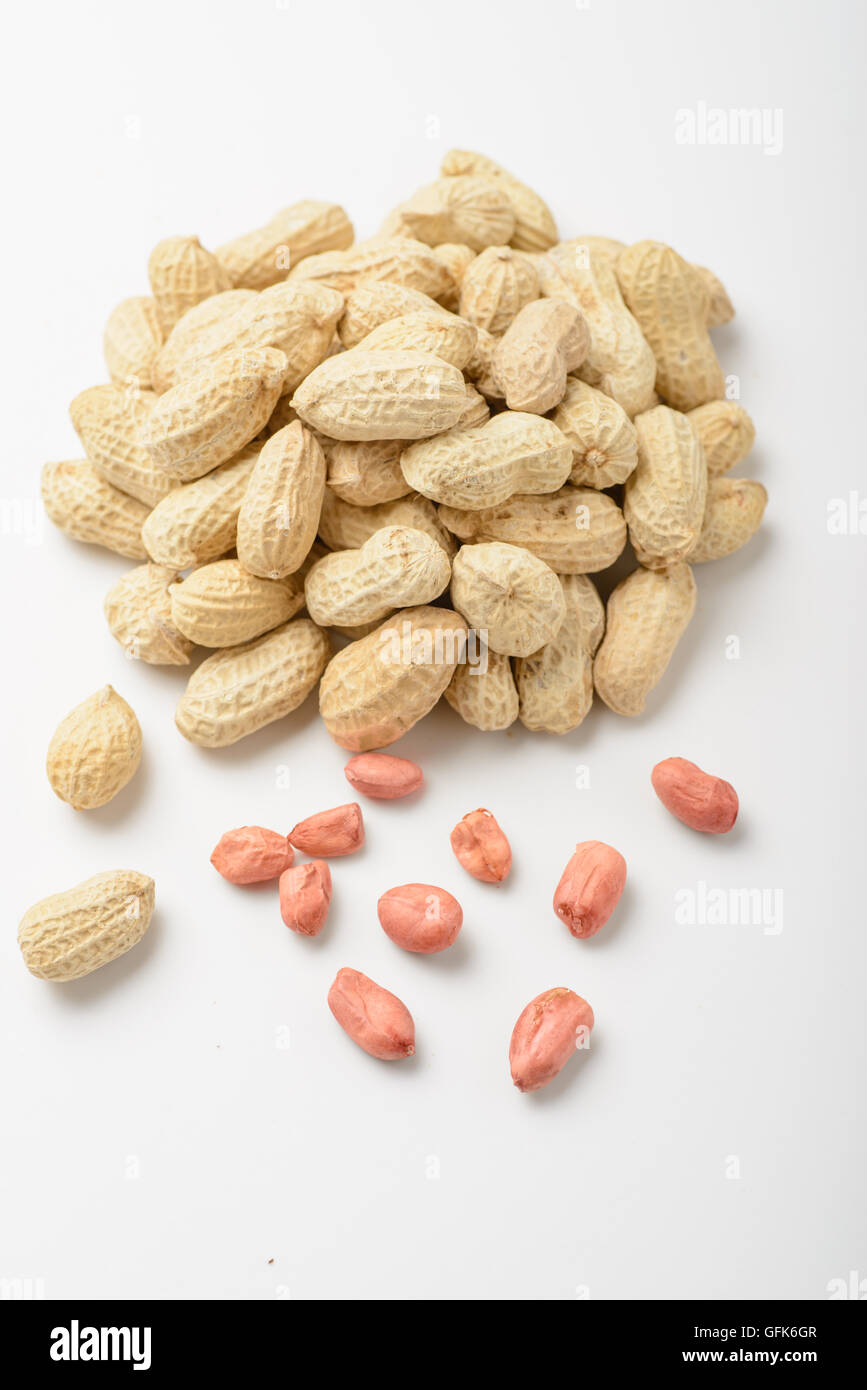 peanuts on the white background Stock Photo - Alamy