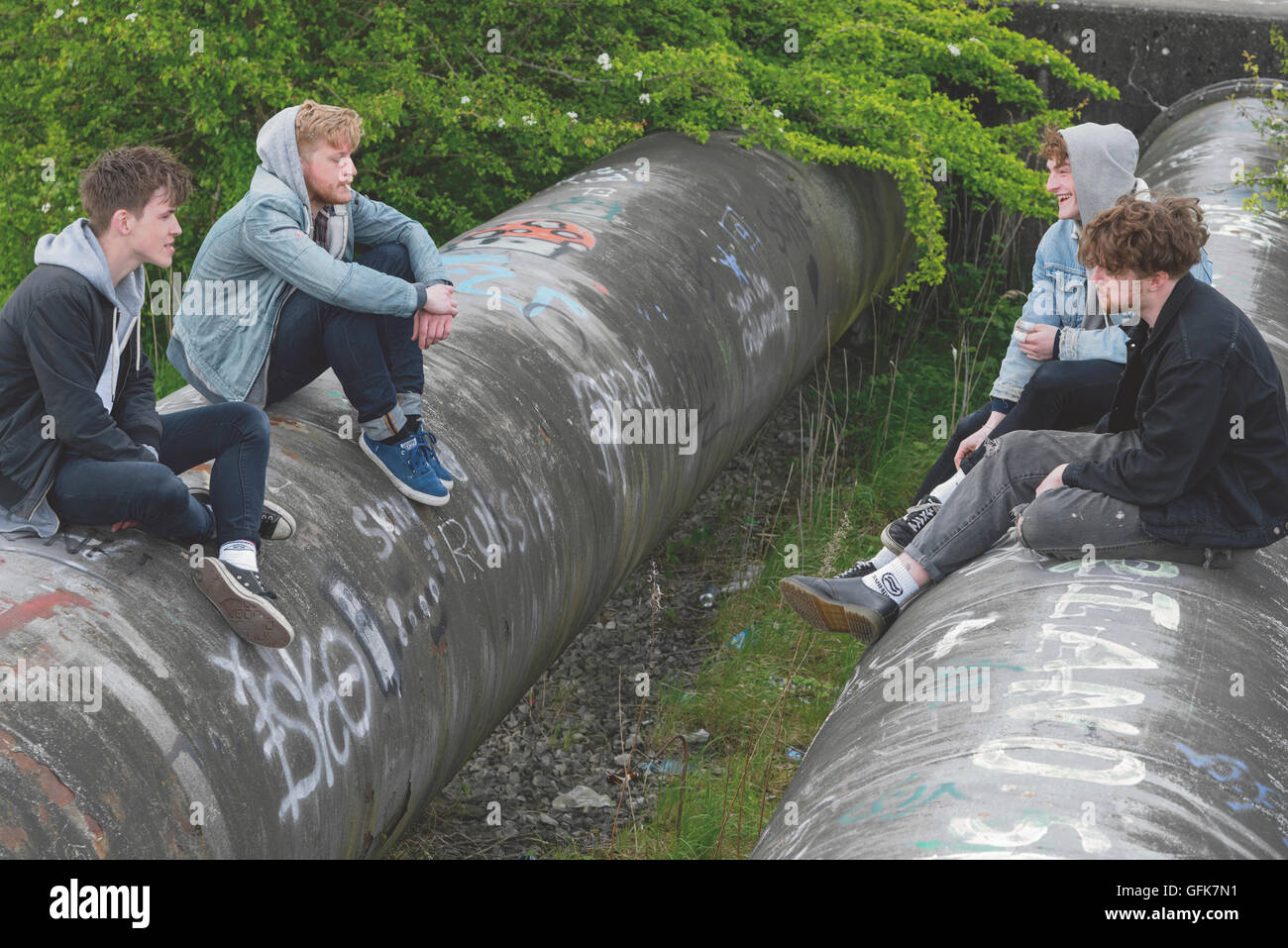The boys of band Viola Beach at Fiddlers Ferry. L to r. River Reeves ...
