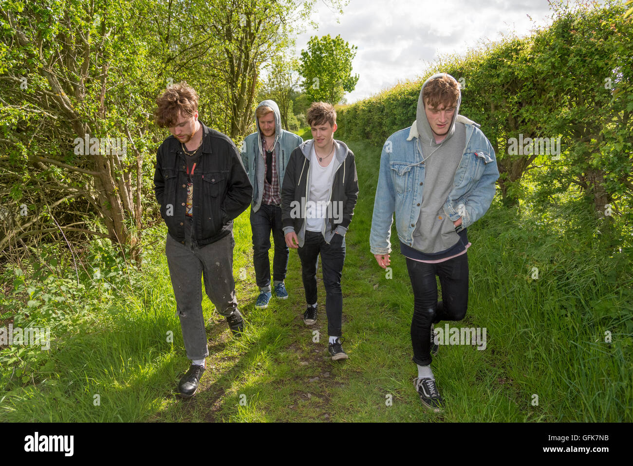 The boys of band Viola Beach at Fiddlers Ferry. L to r. Kris Leonard ...