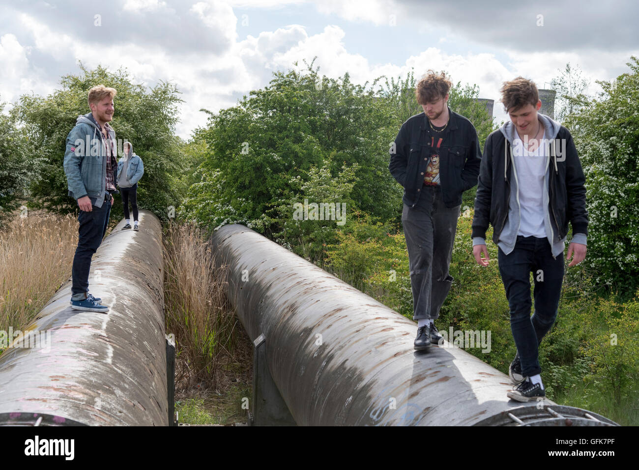 The boys of band Viola Beach at Fiddlers Ferry. L to r. Tom Lowe, Jack ...