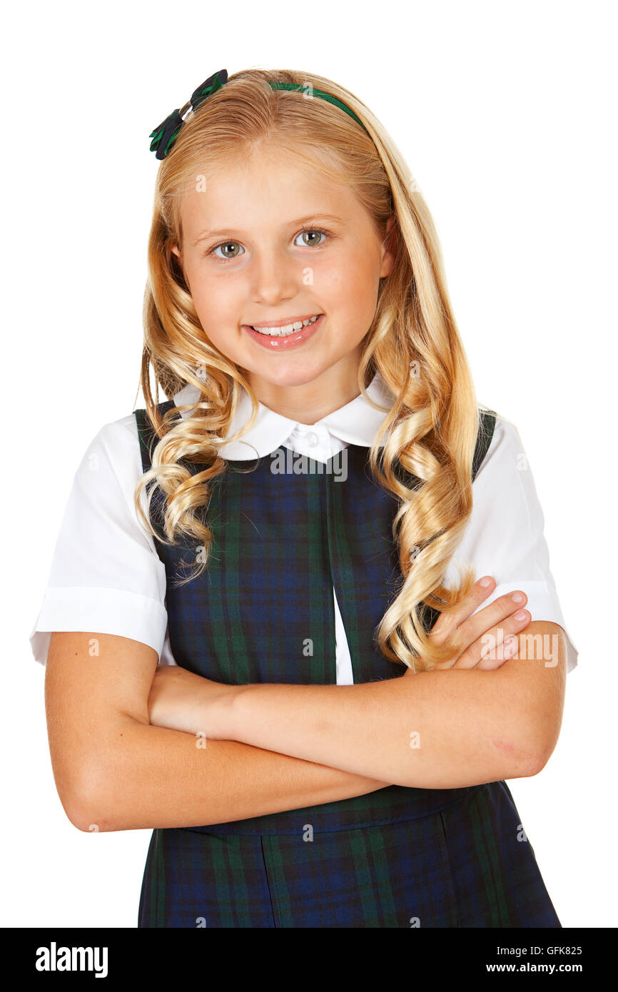 Isolated on white series of a child in student uniform clothing Stock ...