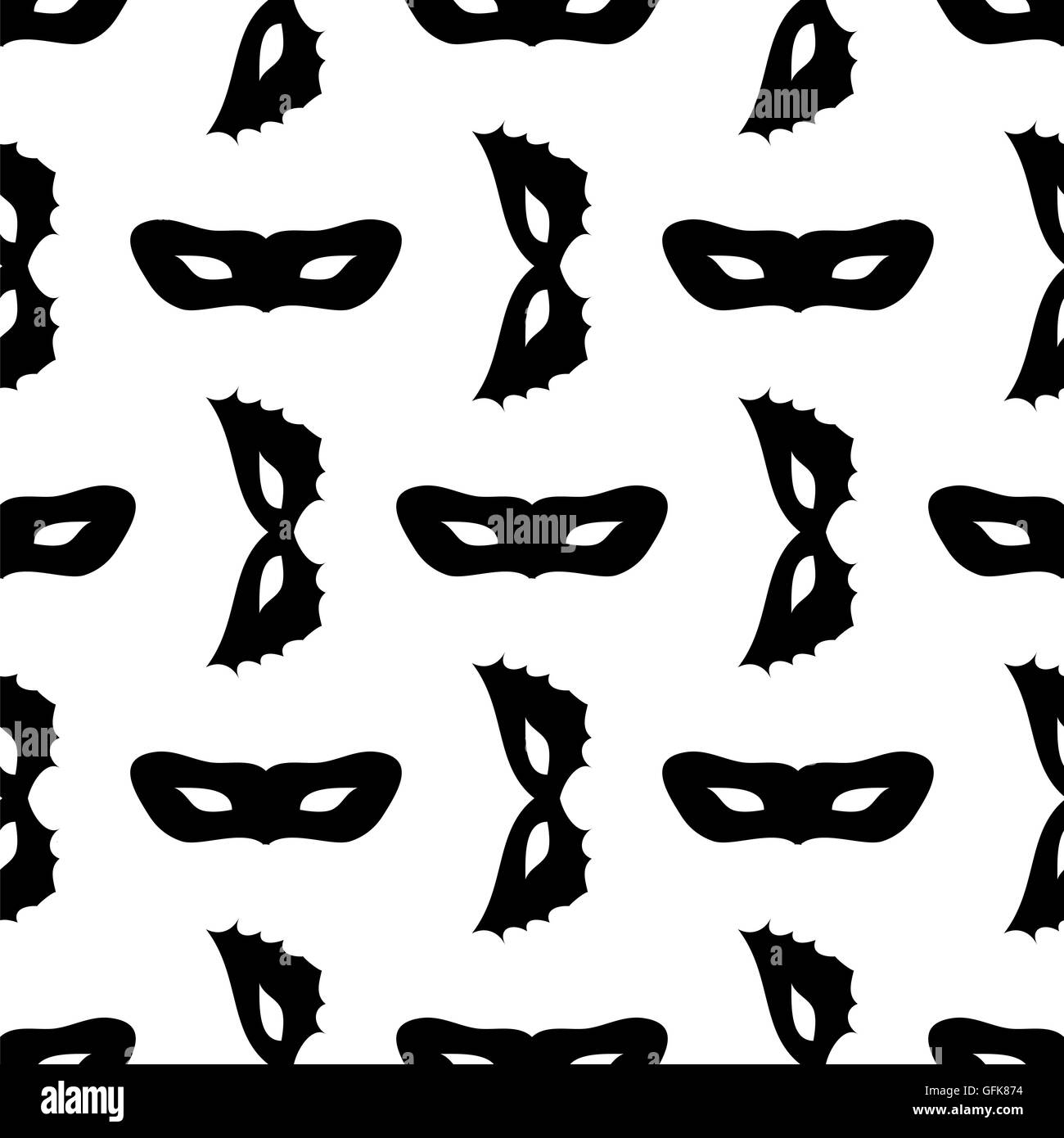 Silhouette of Masks Seamless Pattern Stock Photo - Alamy