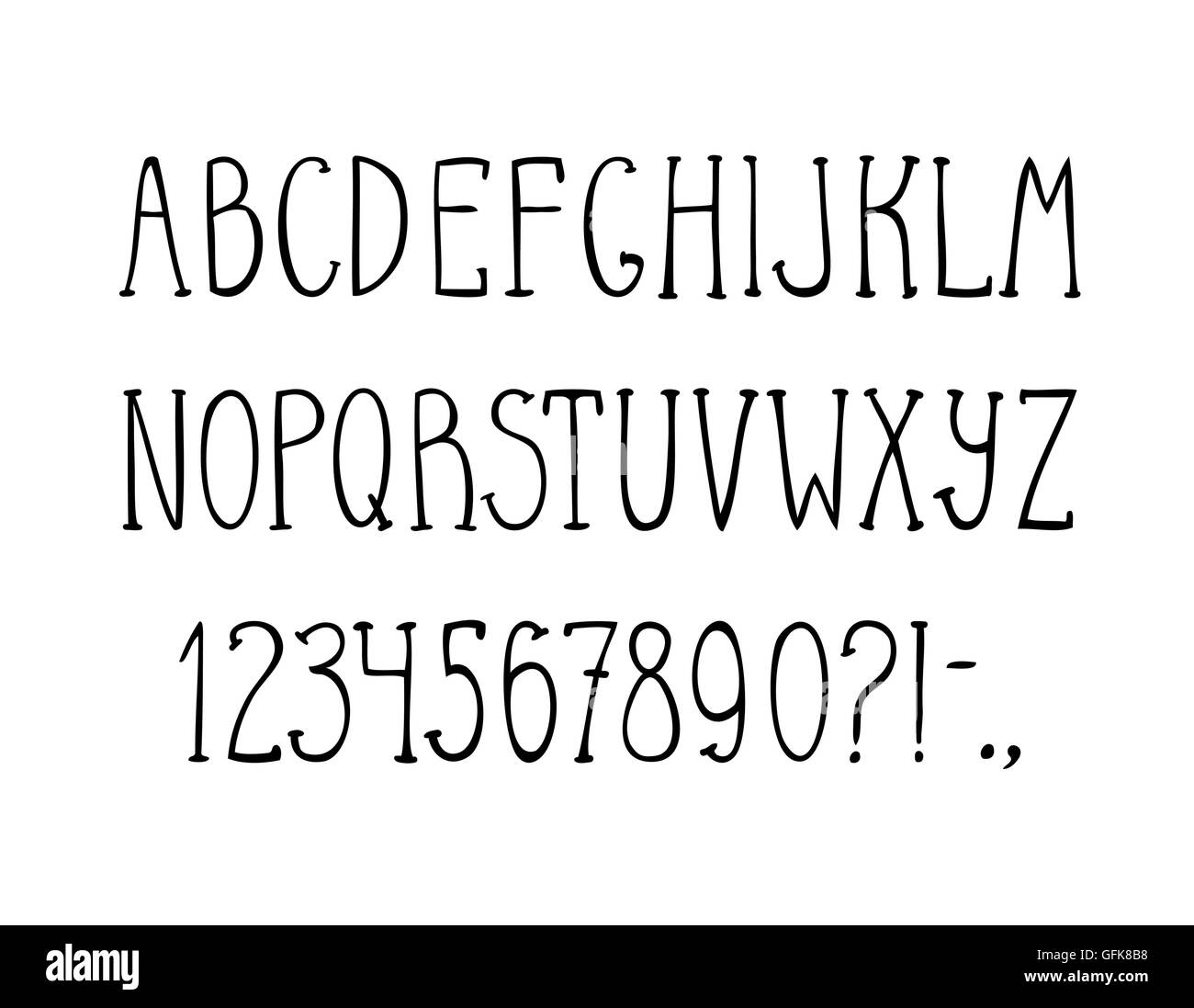 English hand drawn alphabet Stock Vector Image & Art - Alamy