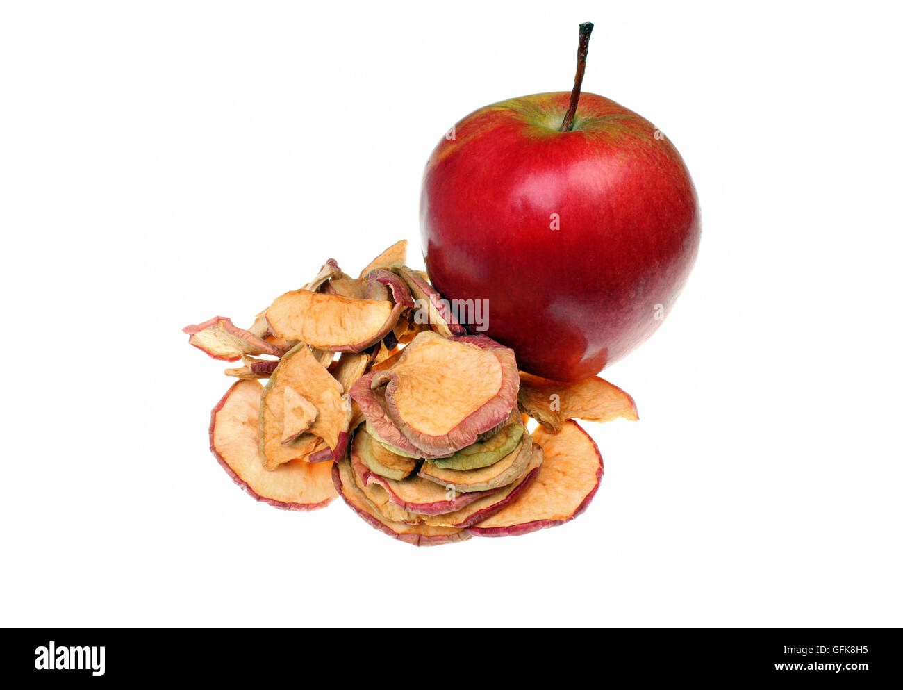 Raw apple slices and dried apples isolated Stock Photo - Alamy