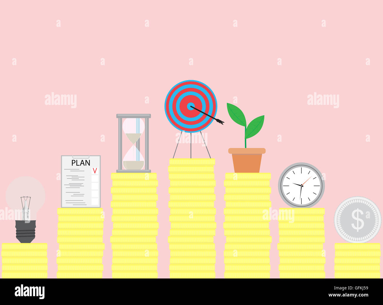 Steps to achieve the goal. Achievement and success, goal setting ...