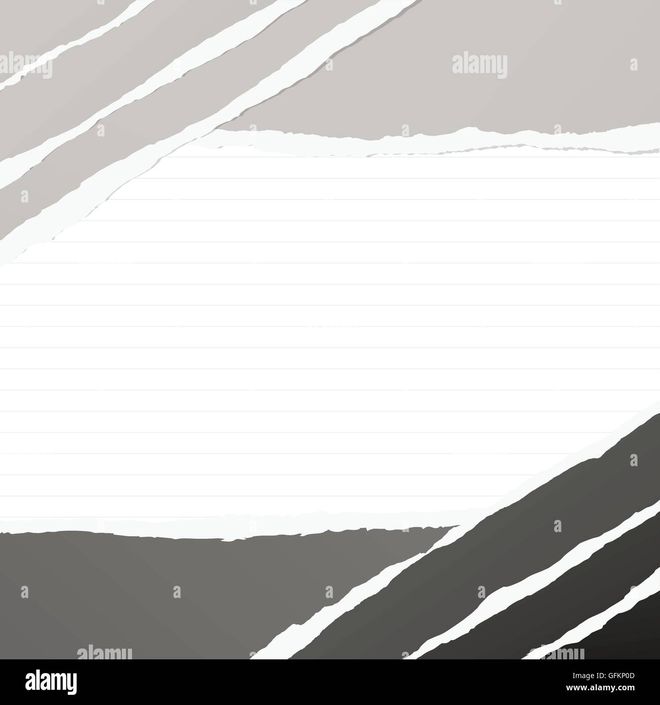 Gray torn paper pieces are stuck on lined background Stock Vector Image ...