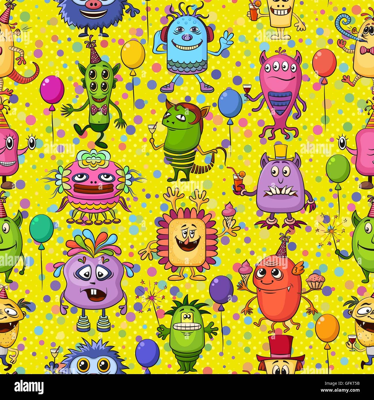 Cartoon Monsters Seamless Stock Vector Image & Art - Alamy