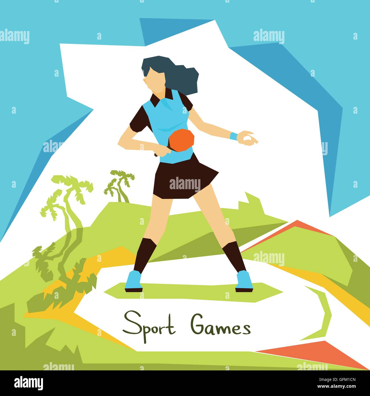 Table Tennis Woman Athlete Sport Competition Stock Vector Image & Art ...