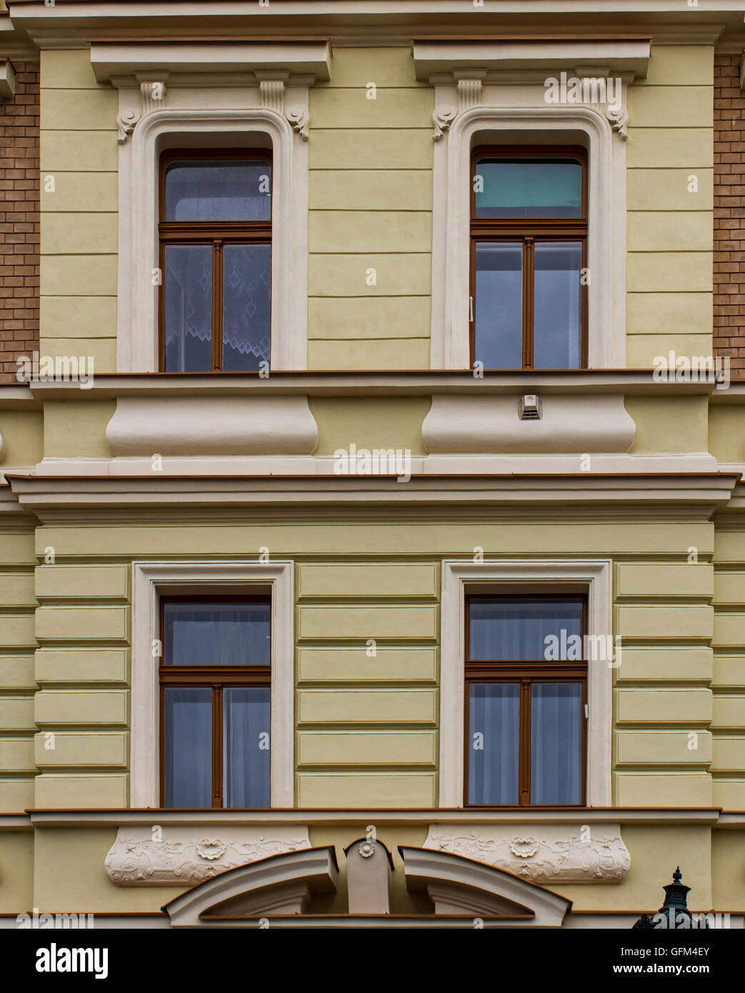 Detail of the traditional windows from Prague, Czech Republic Stock ...