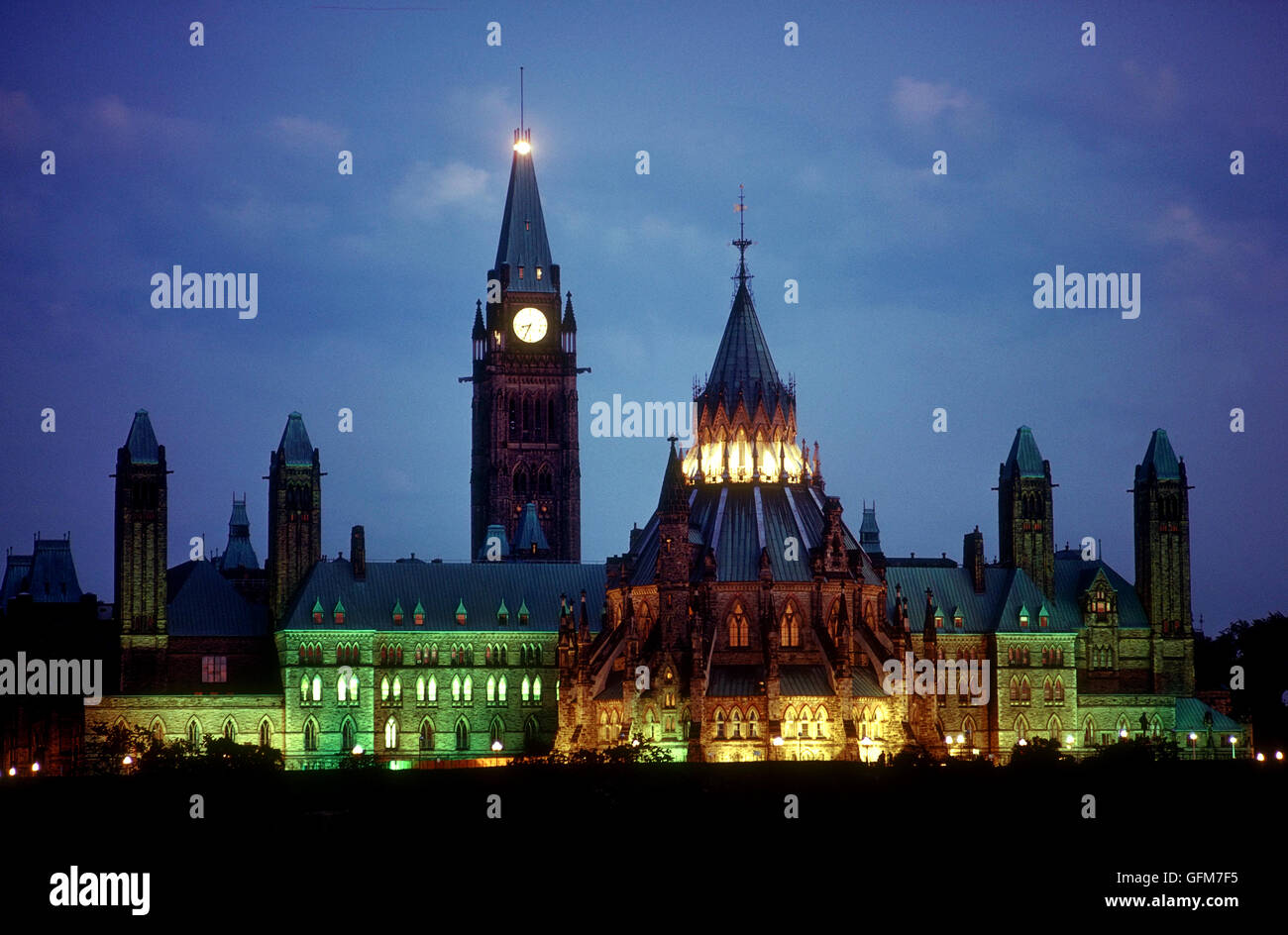 Parliament Building at night. In 1858, Ottawa, the capital of Canada ...