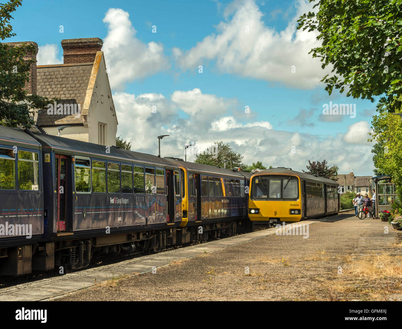 First Great Western Trains cross at pretty Topsham station bound for ...