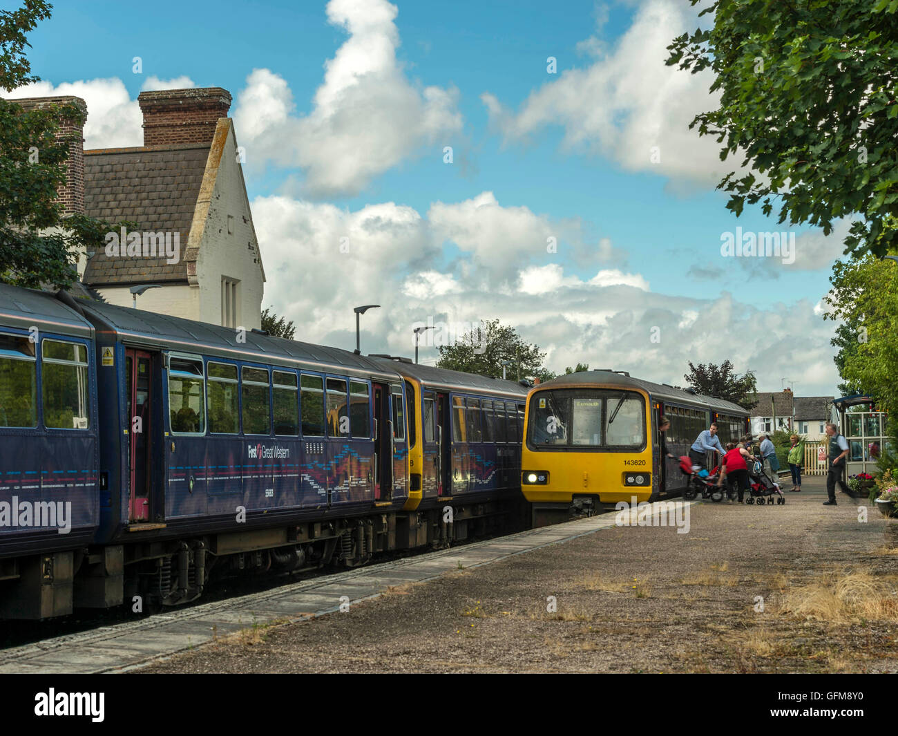 First Great Western Trains cross at pretty Topsham station bound for ...
