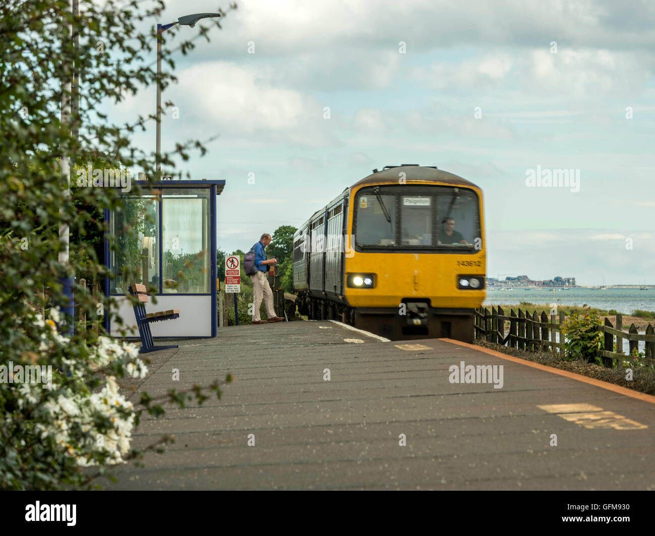 First Great Western Train arriving at Exton station bound for Paignton ...