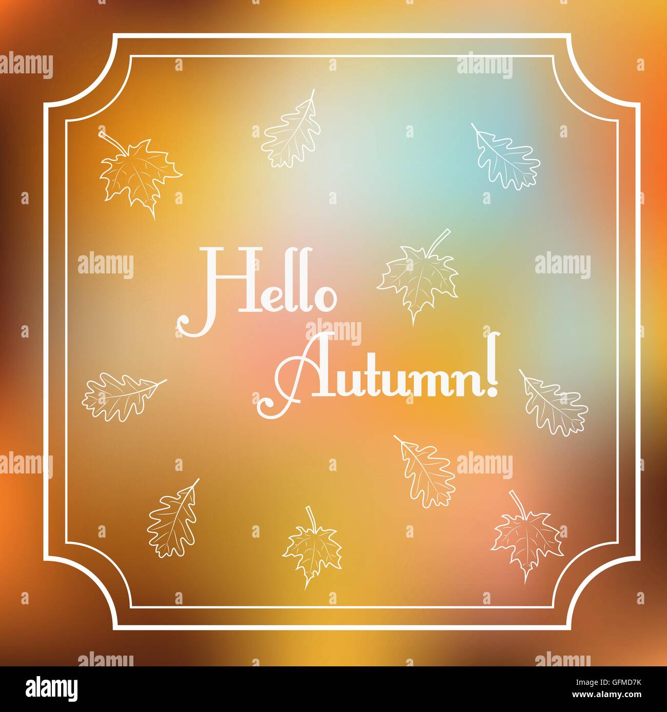 Hello autumn card Stock Vector Image & Art - Alamy