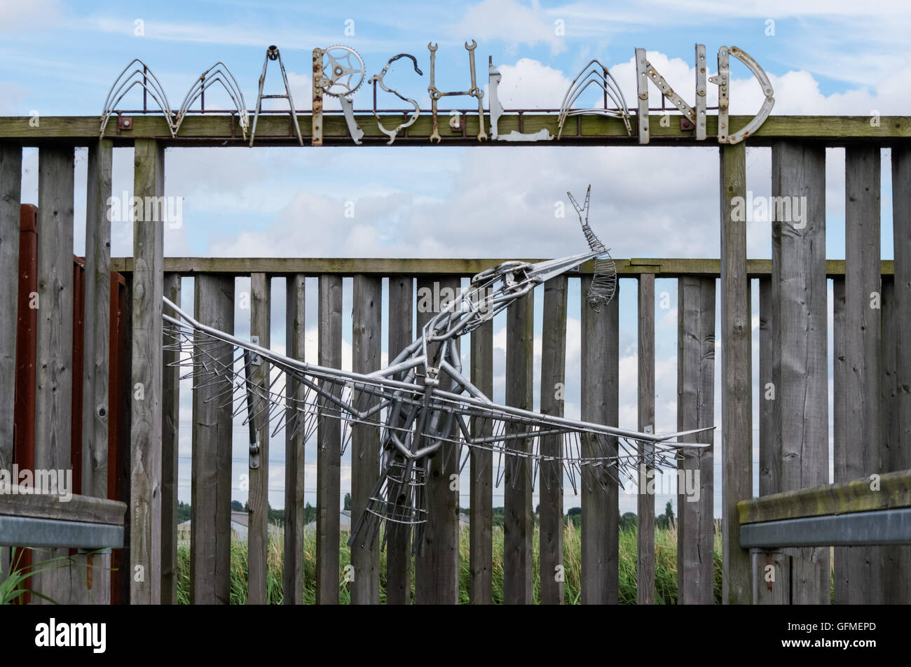 Bird hide at Rainham Marshes Nature Reserve in London England United ...
