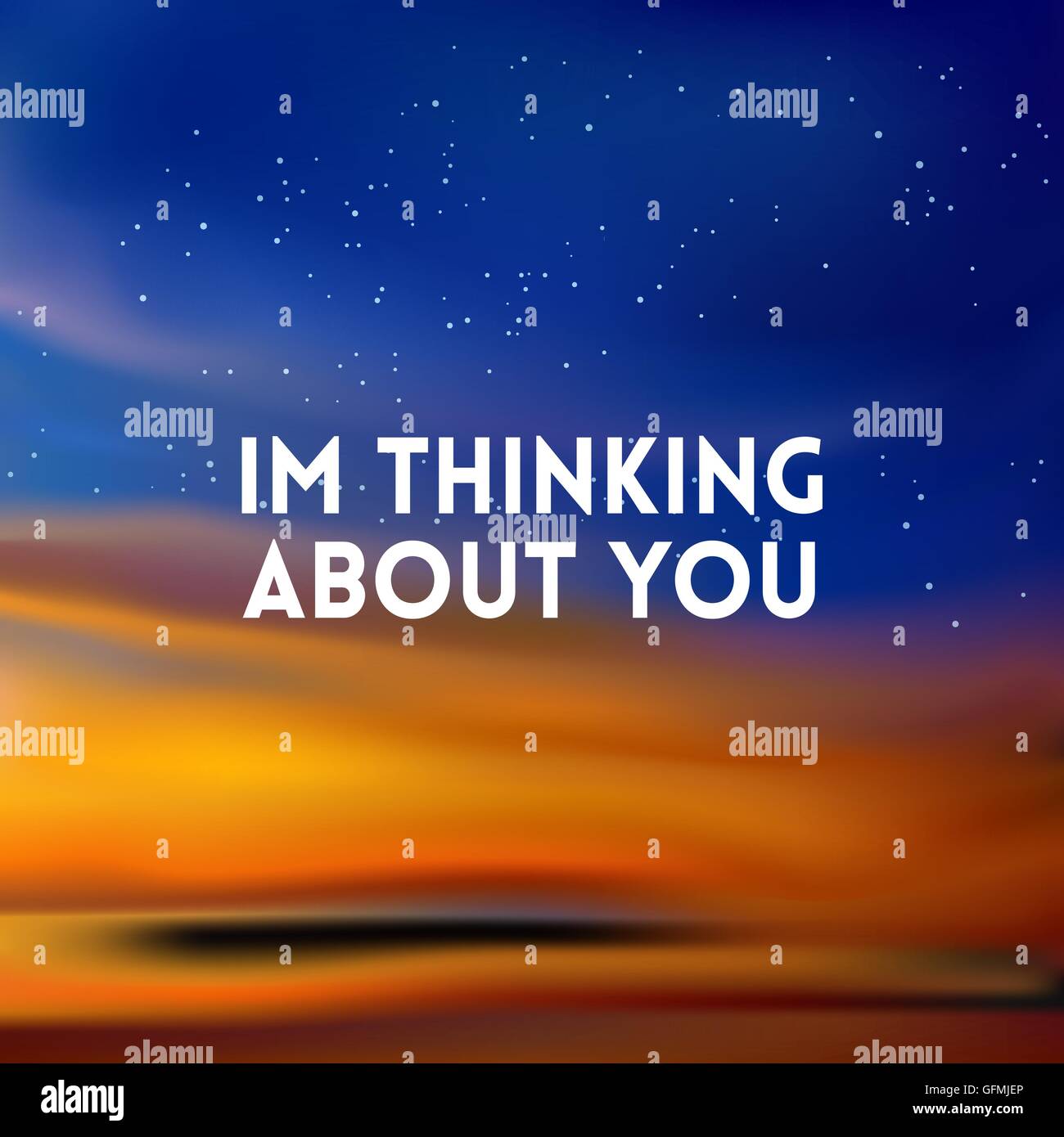 square blurred background - sunset colors With motivating quote Stock ...