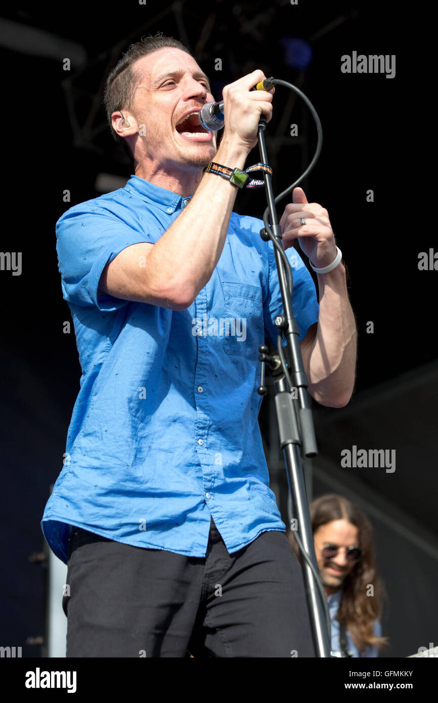 Chicago, Illinois, USA. 30th July, 2016. PAUL MEANY of Mutemath ...
