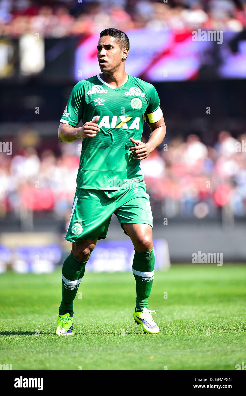 Cleber Santana's Chapecoense during S?o Paulo X Chapecoense held at the ...