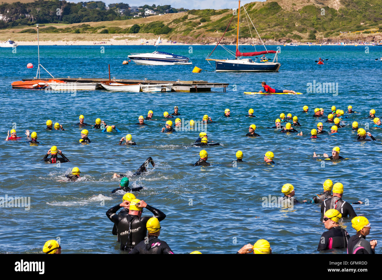 Cornwall. 31st July 2016. Marie Curie Padstow to Rock Swim 2016 ...