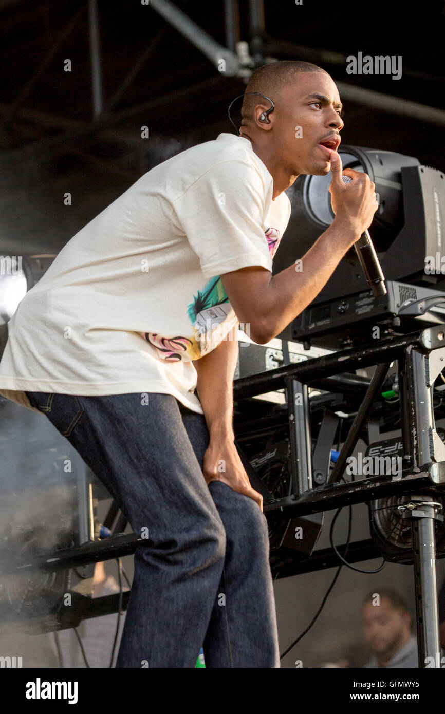 Chicago, Illinois, USA. 31st July, 2016. Rapper VINCE STAPLES performs ...