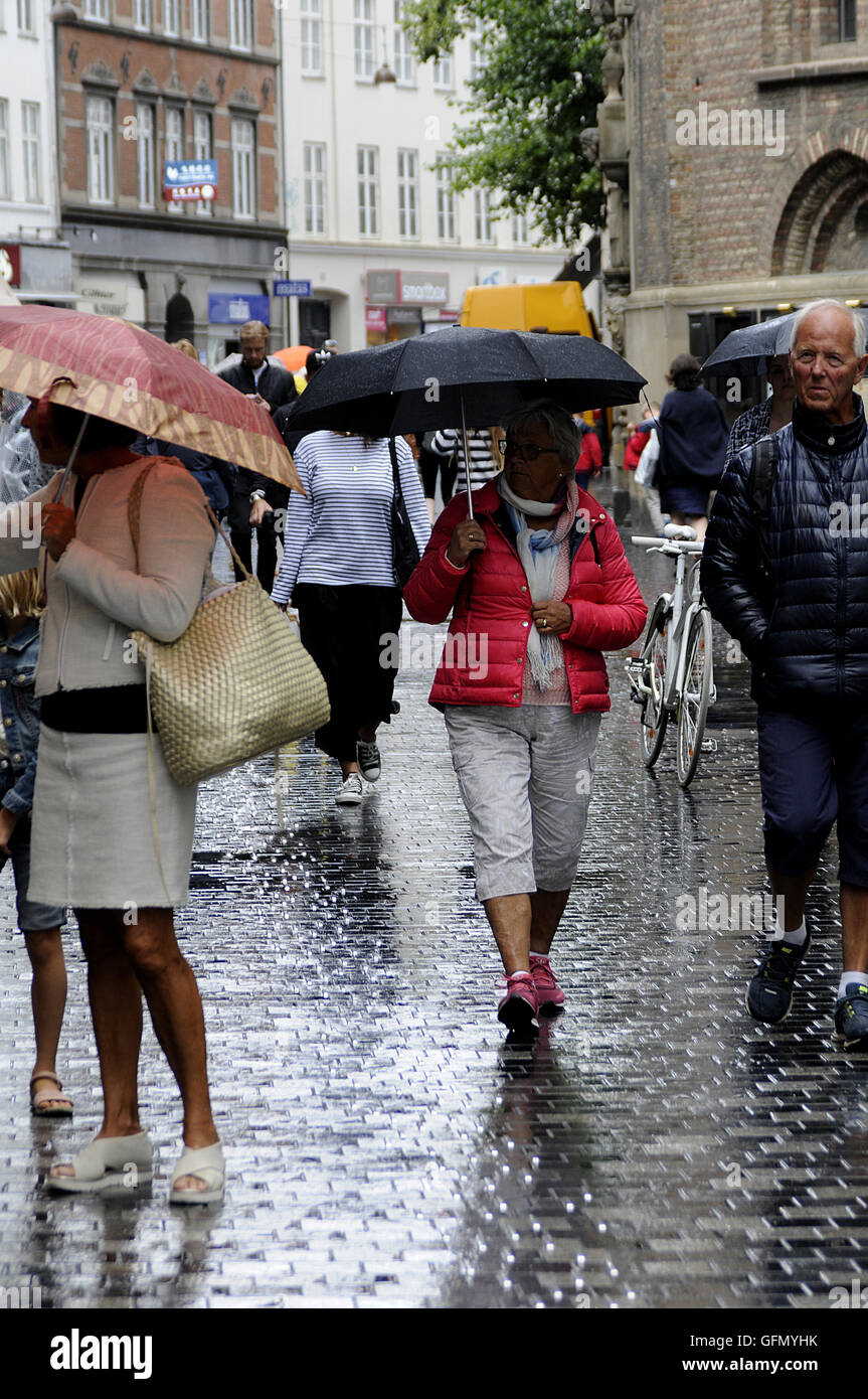 Copenhagen, Denmark. 01st Aug, 2016. Firts of augst marks with rainy ...