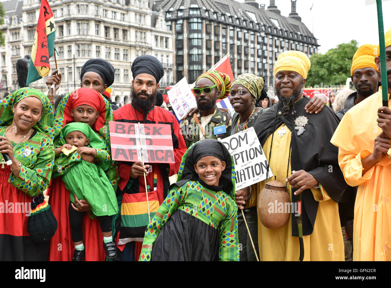London, UK. 1st August 2016. African Emancipation Day march in central ...