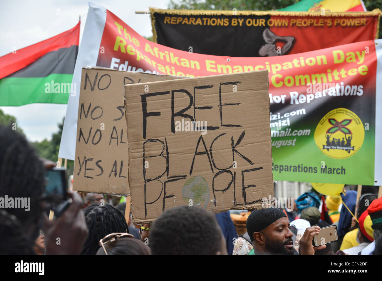 London, UK. 1st August 2016. African Emancipation Day march in central ...