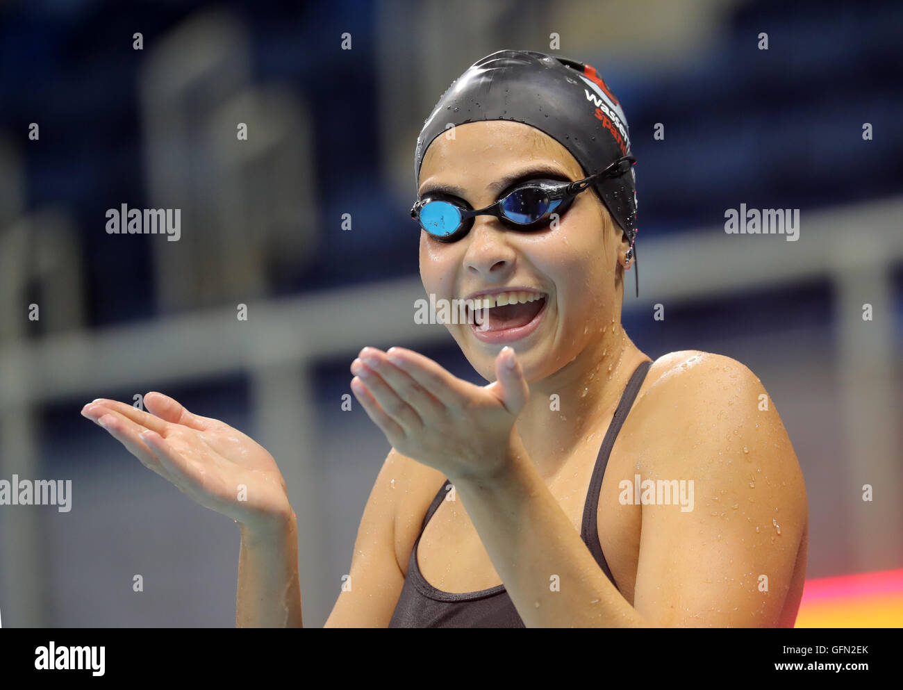 Rio de Janeiro, Brazil. 1st Aug, 2016. Syrian swimmer Yusra Mardin ...