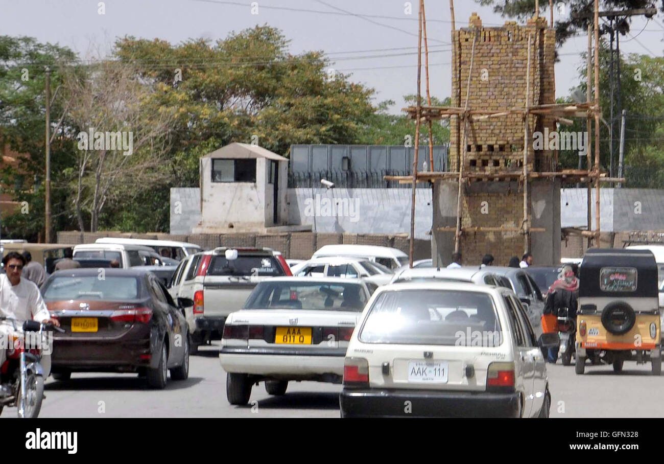 A large numbers of vehicles stuck in traffic jam due to construction of ...