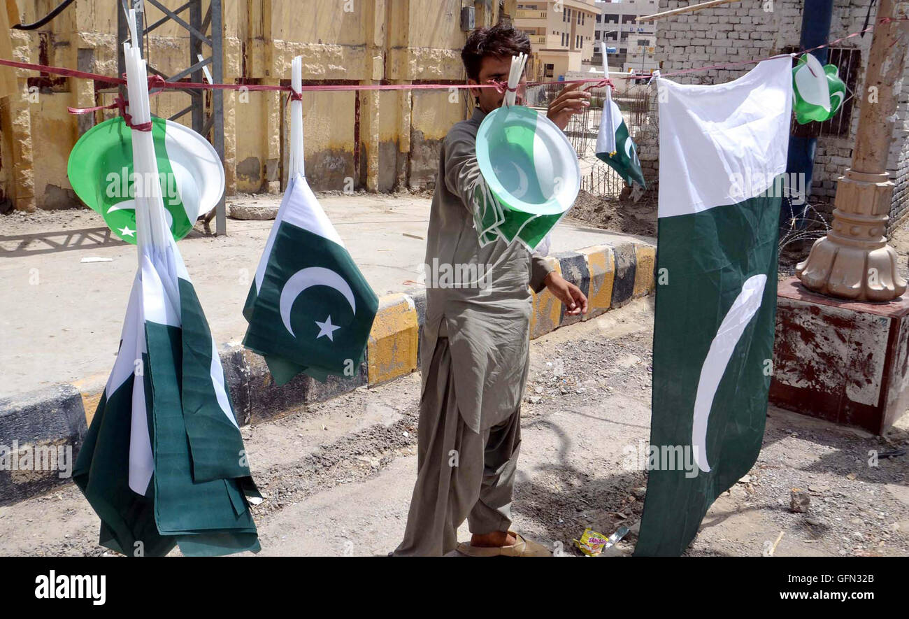 National flags, buntings and souvenirs are being selling in connection ...
