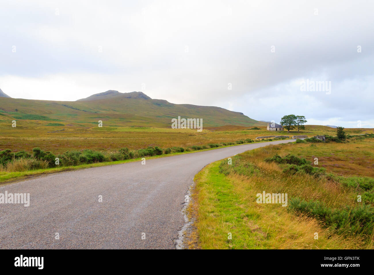 Scottish road trough countryside. Perspective road. Scotland panorama ...