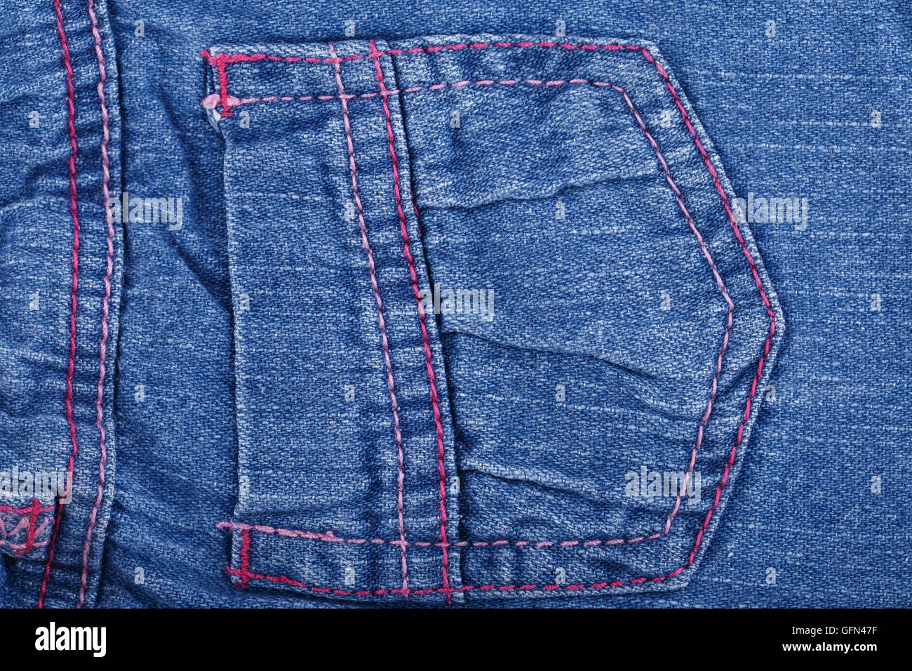 Close-up denium blue jean pocket Stock Photo - Alamy
