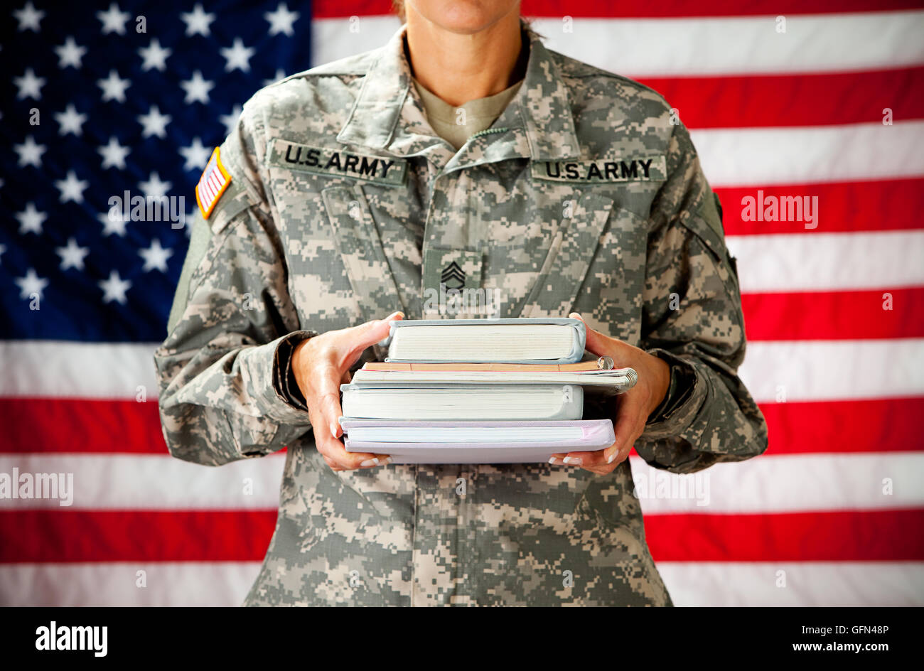 Series with a female as a solidier in an United States Army uniform ...