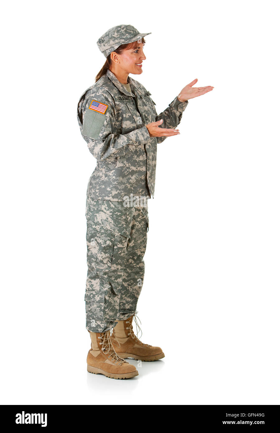 Series with a female as a solidier in an United States Army uniform ...