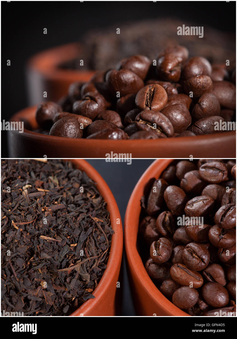 assorted coffee and green tea in paper bags Stock Photo - Alamy