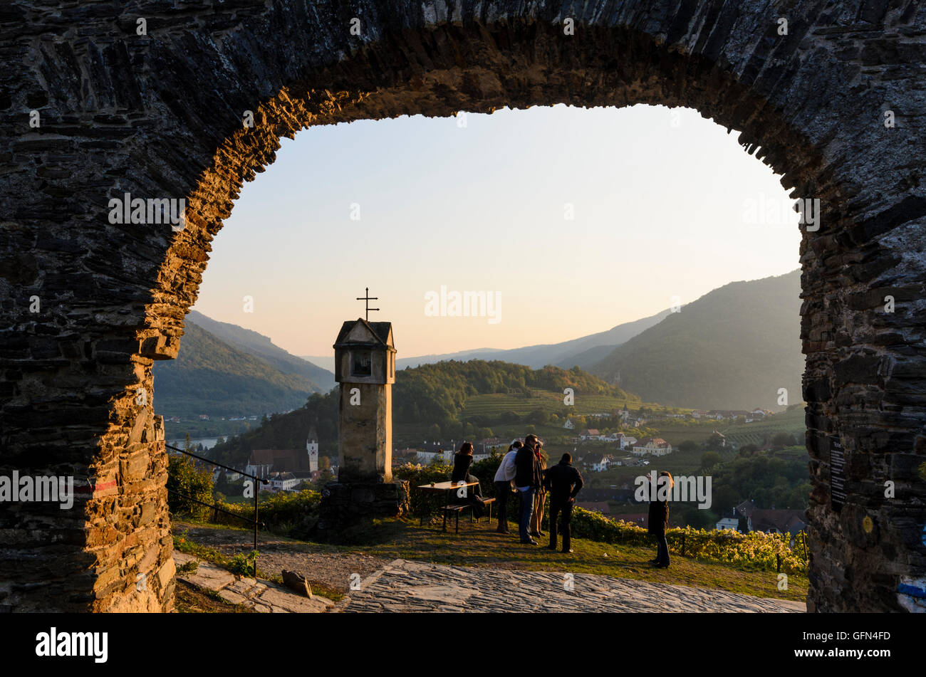 Spitz an der Donau: Red Gate and shrine overlooking vineyards to Spitz ...
