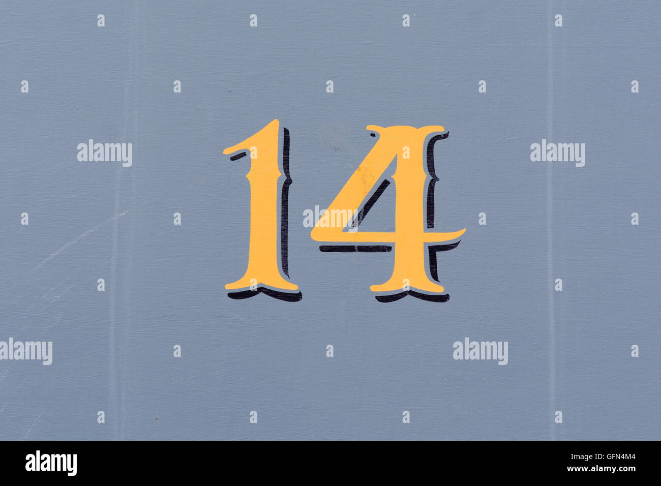 Painted house number 14 hi-res stock photography and images - Alamy