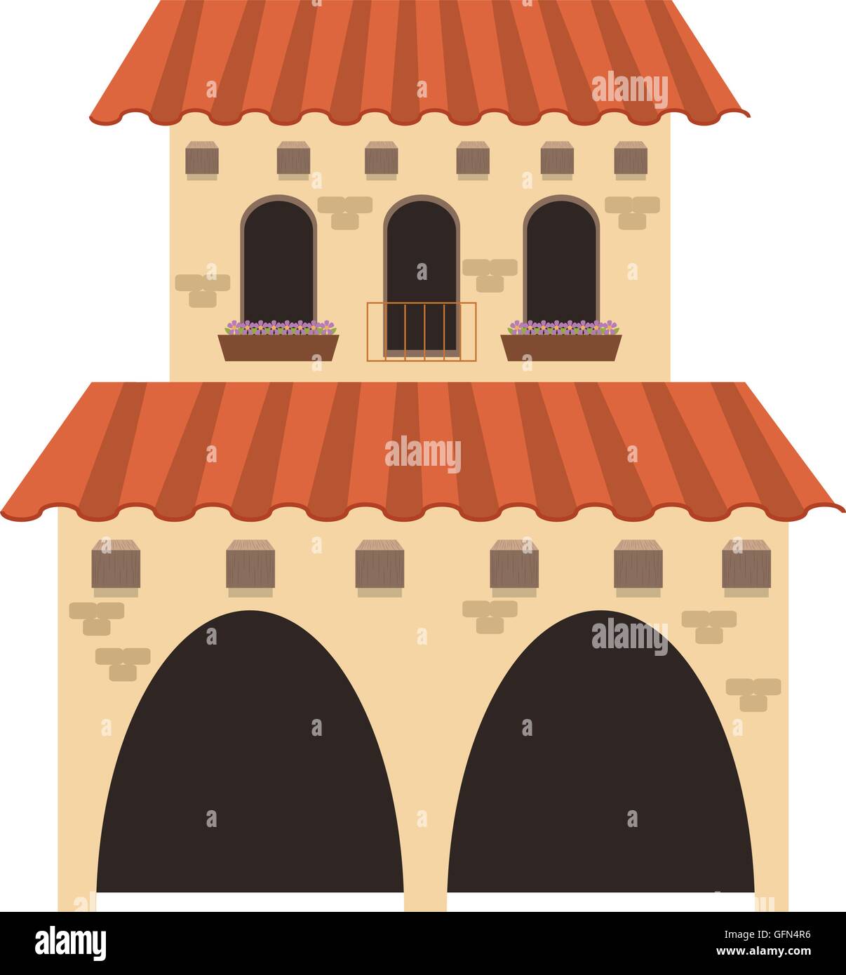 Mexican hacienda Stock Vector Images - Alamy