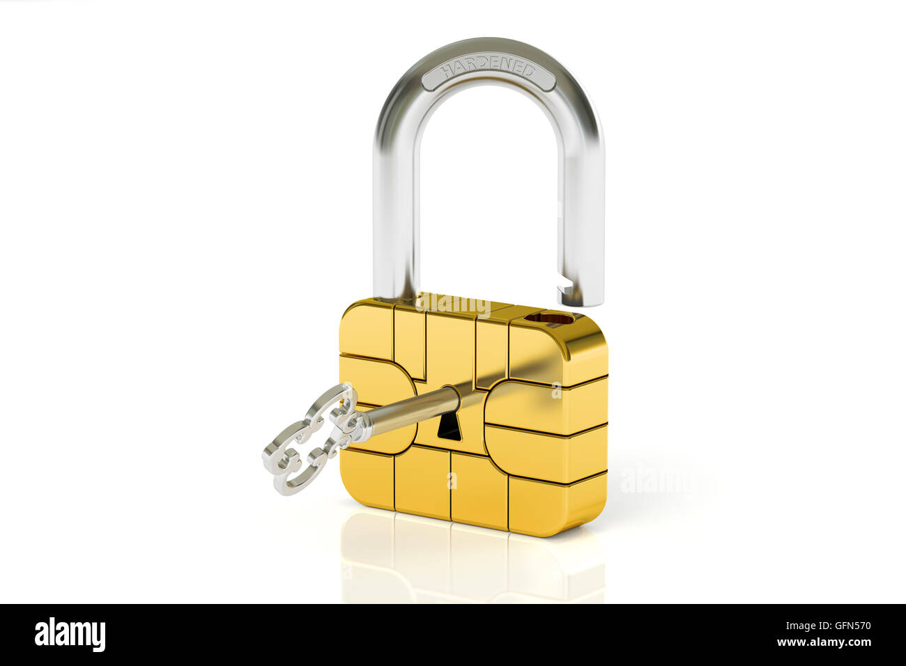 Credit Card Chip Security concept, 3D rendering isolated on black ...