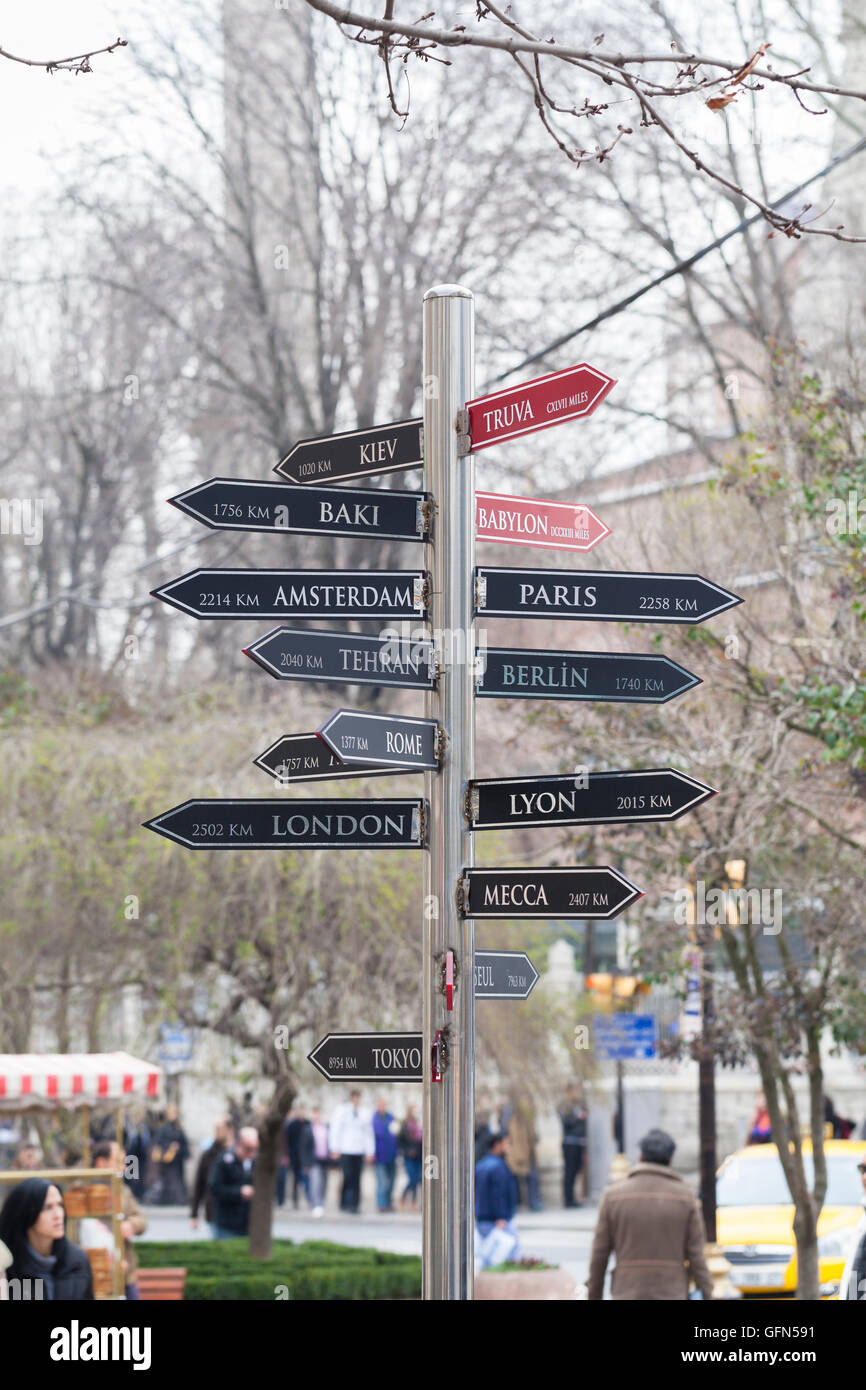 World cities signs, Istanbul, Turkey Stock Photo - Alamy
